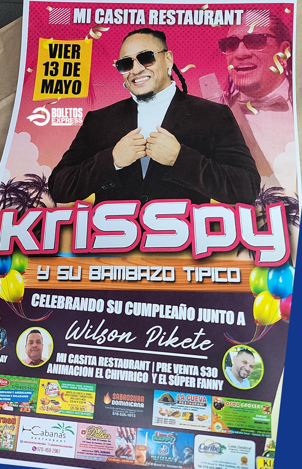 KRISSPY Y SU BOMBAZO TIPICO Tickets - BoletosExpress