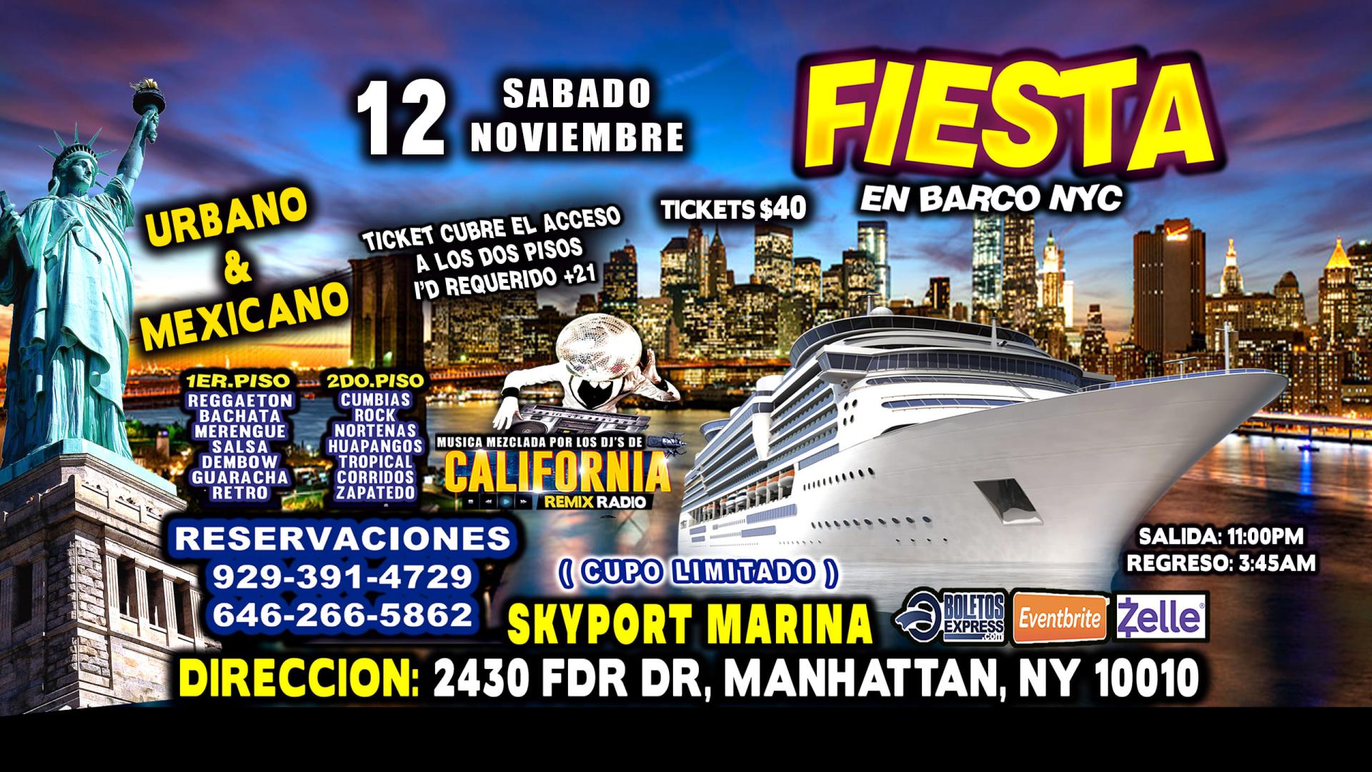 Fiesta En Barco Con Radio Djs + Musica urbana + Musica Mexicana + 2 ...