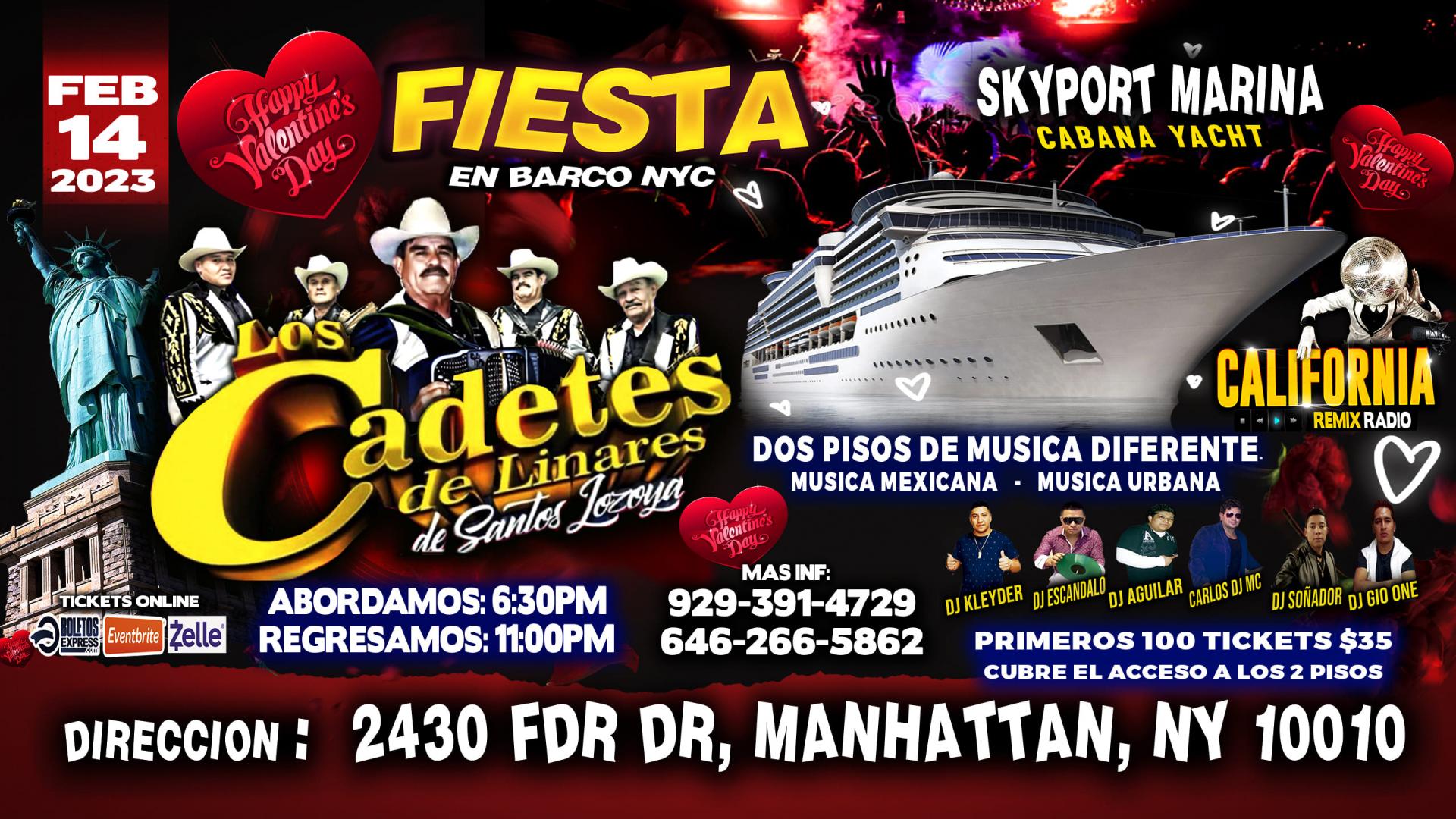 Fiesta En Barco + Cadetes De Linares + Radio Dj's + Manhattan Ny ...
