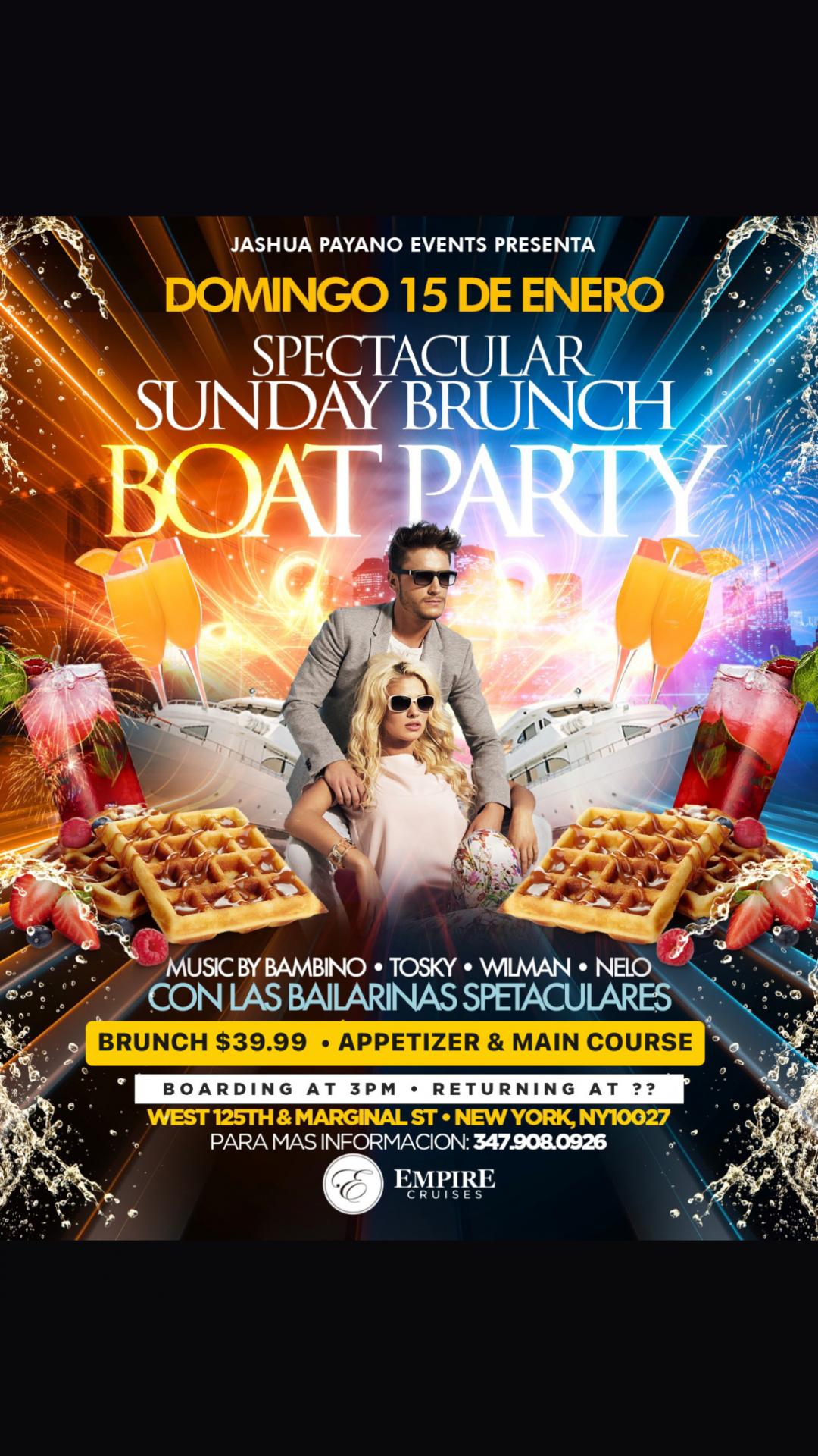 SUNDAY BRUNCH, BOAT PARTY EDITION Tickets - BoletosExpress