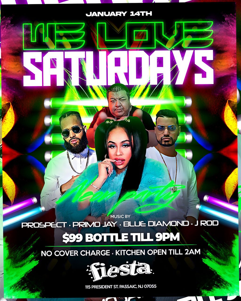 NEON PARTY, MUSIC BY: PROSPECT * PRIMO JAY * BLUE DIAMOND * JROD ...