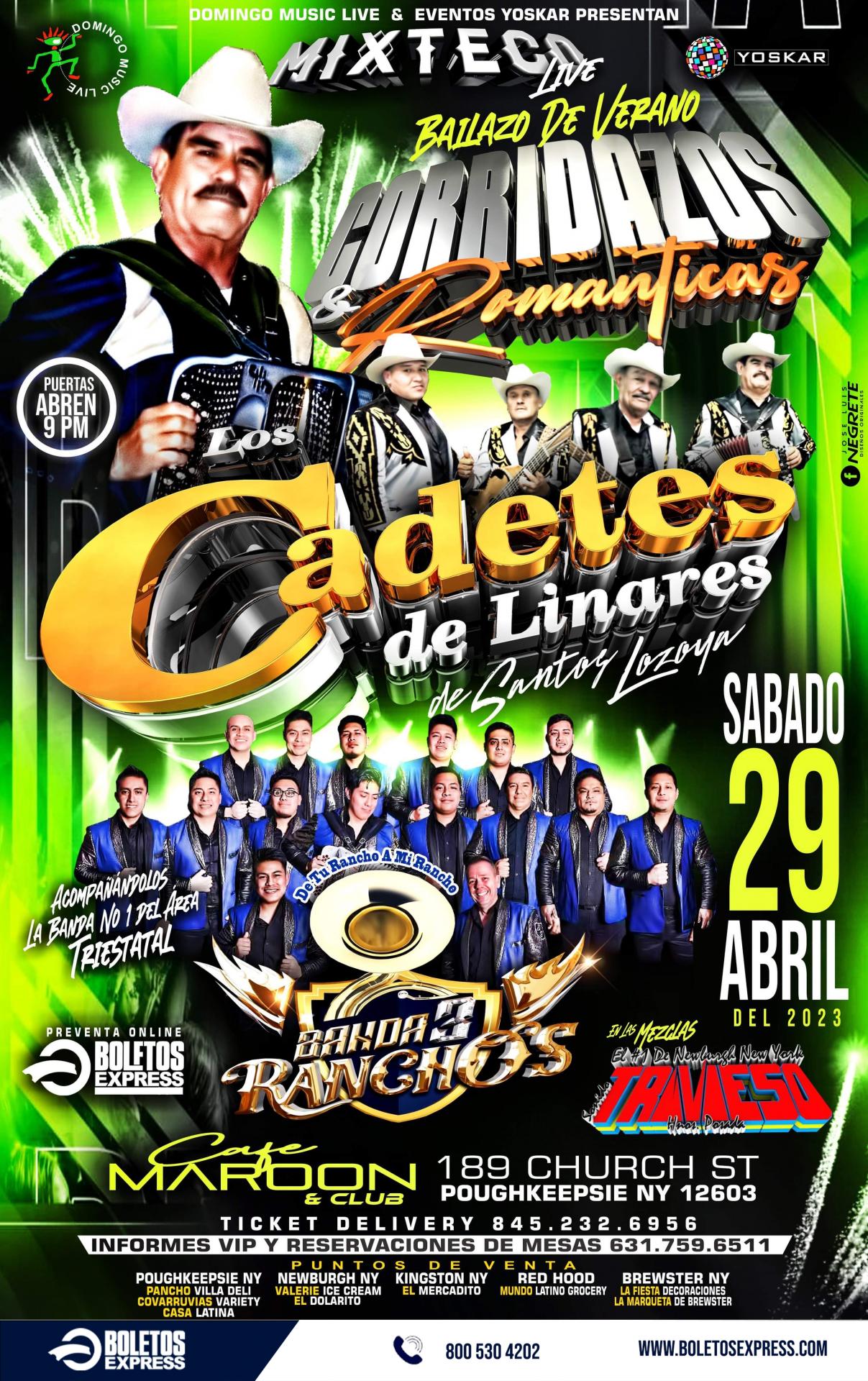LOS CADETES DE LINARES & BANDA 3 RANCHOS Tickets - BoletosExpress