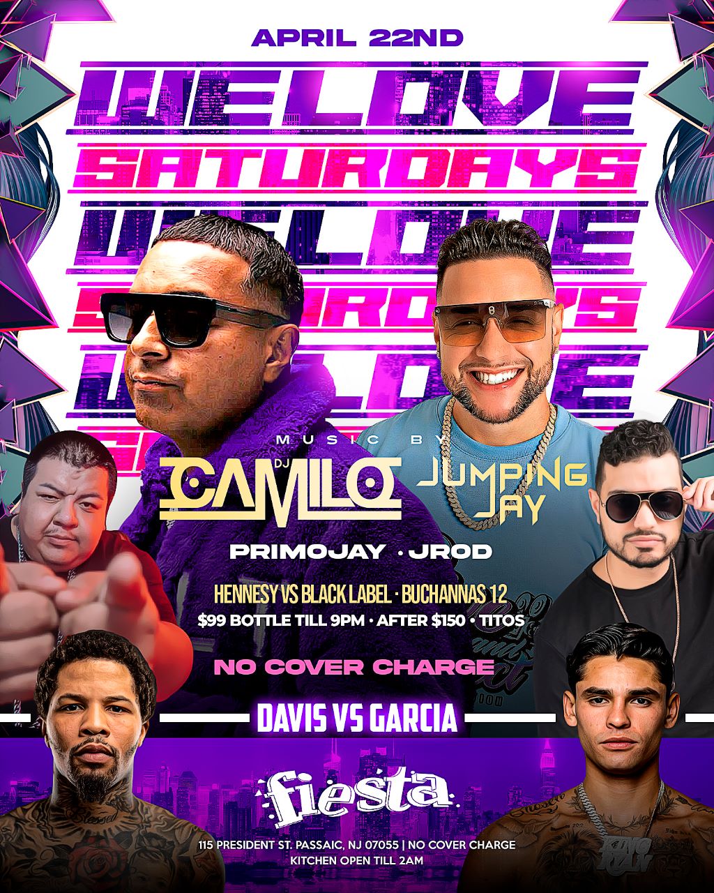WE LOVE SATURDAYS, MUSIC BY: DJ CAMILO, JUMPING JAY, PRIMO JAY, JROD ...