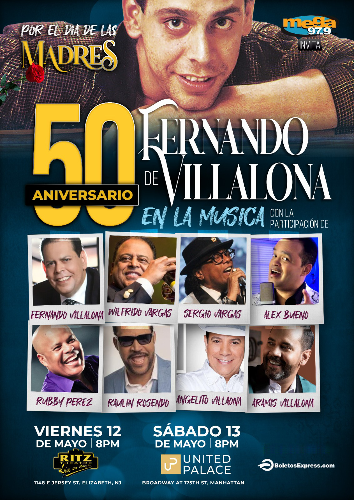 Los 50 Años De Fernando Villalona En La Musica Tickets - BoletosExpress
