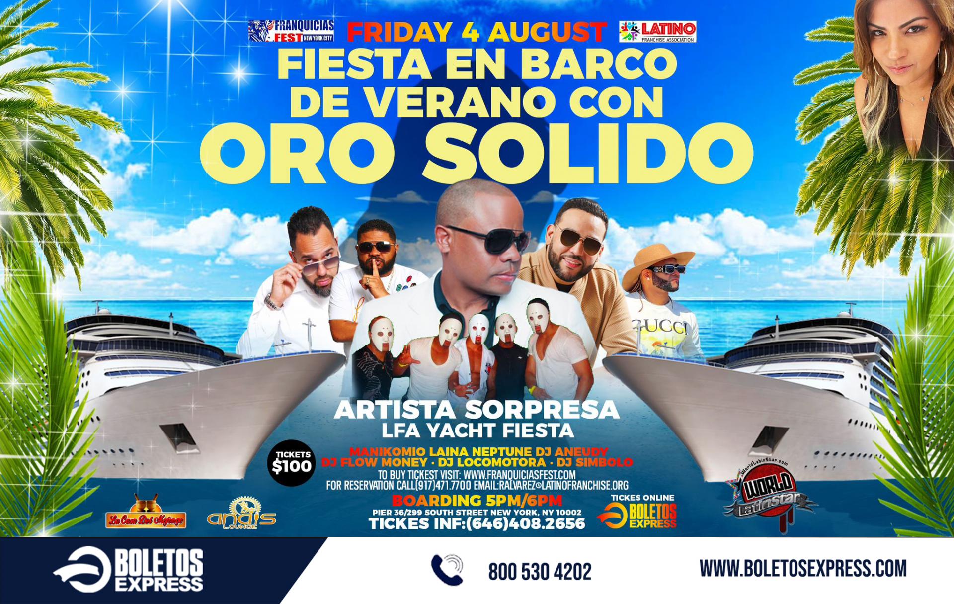 FIESTA EN BARCO DE VERANO - ORO SOLIDO Tickets - BoletosExpress