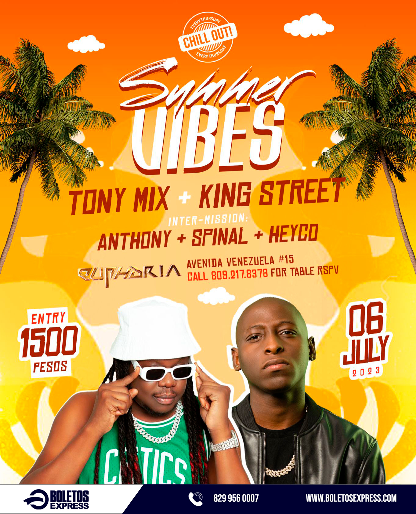 SUMMER VIBES TONY MIX + KING STREET Tickets - BoletosExpress
