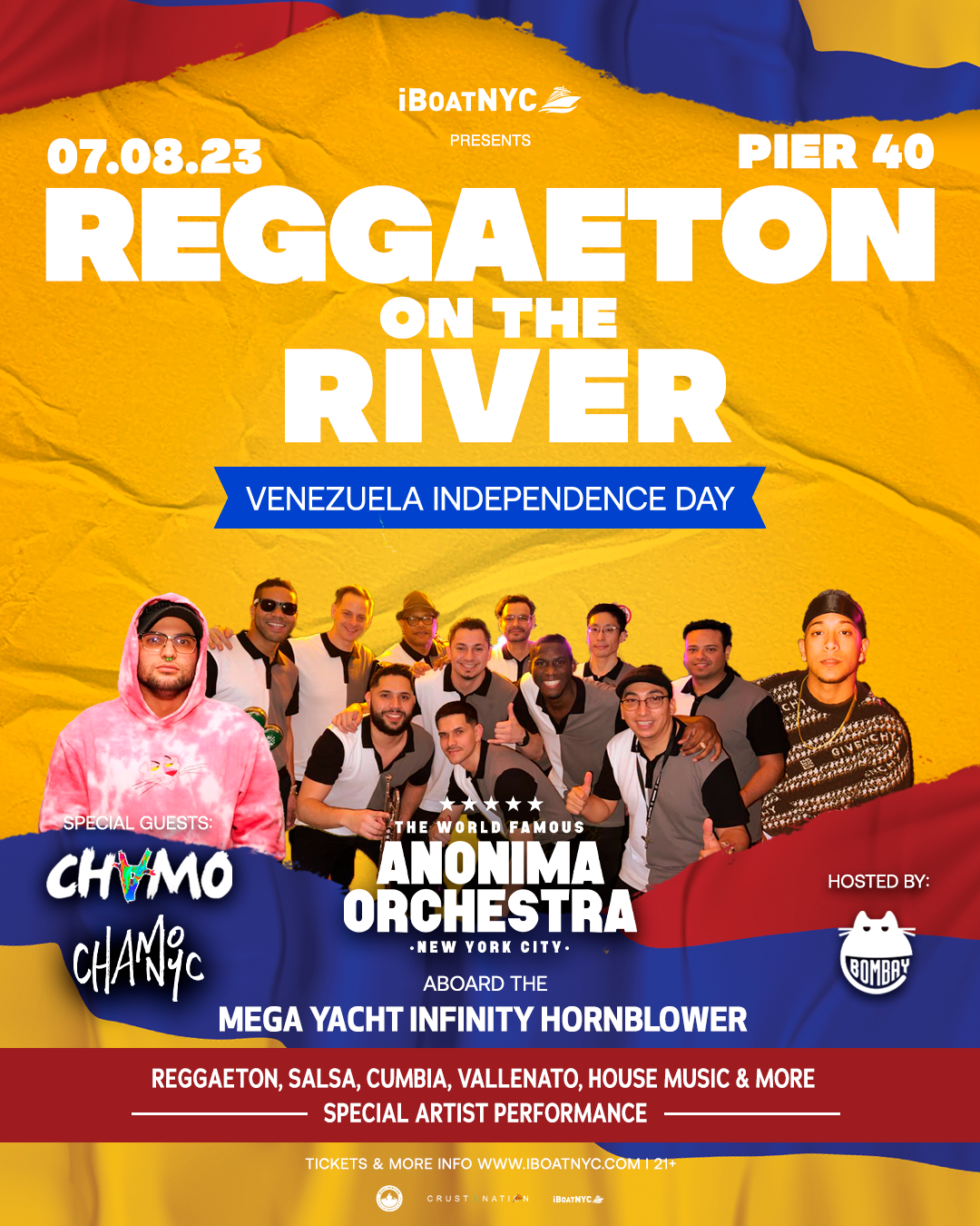 VENEZUELA INDEPENDENCE Day Boat Party Cruise | Reggaeton on the River ...