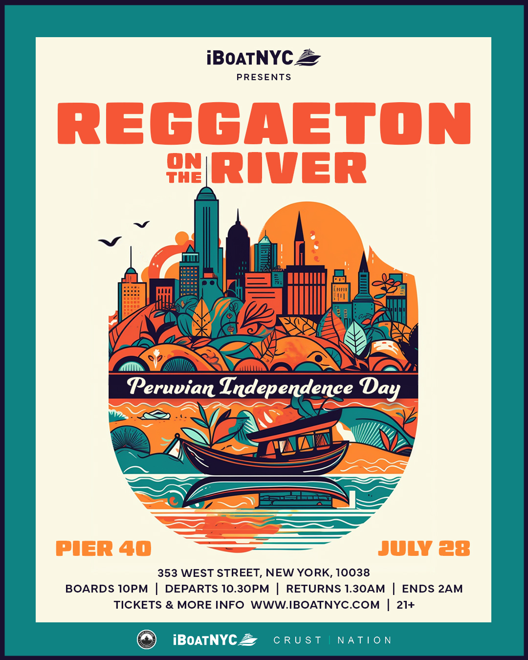 PERUVIAN Day Boat Party Cruise | REGGAETON on the RIVER Tickets ...