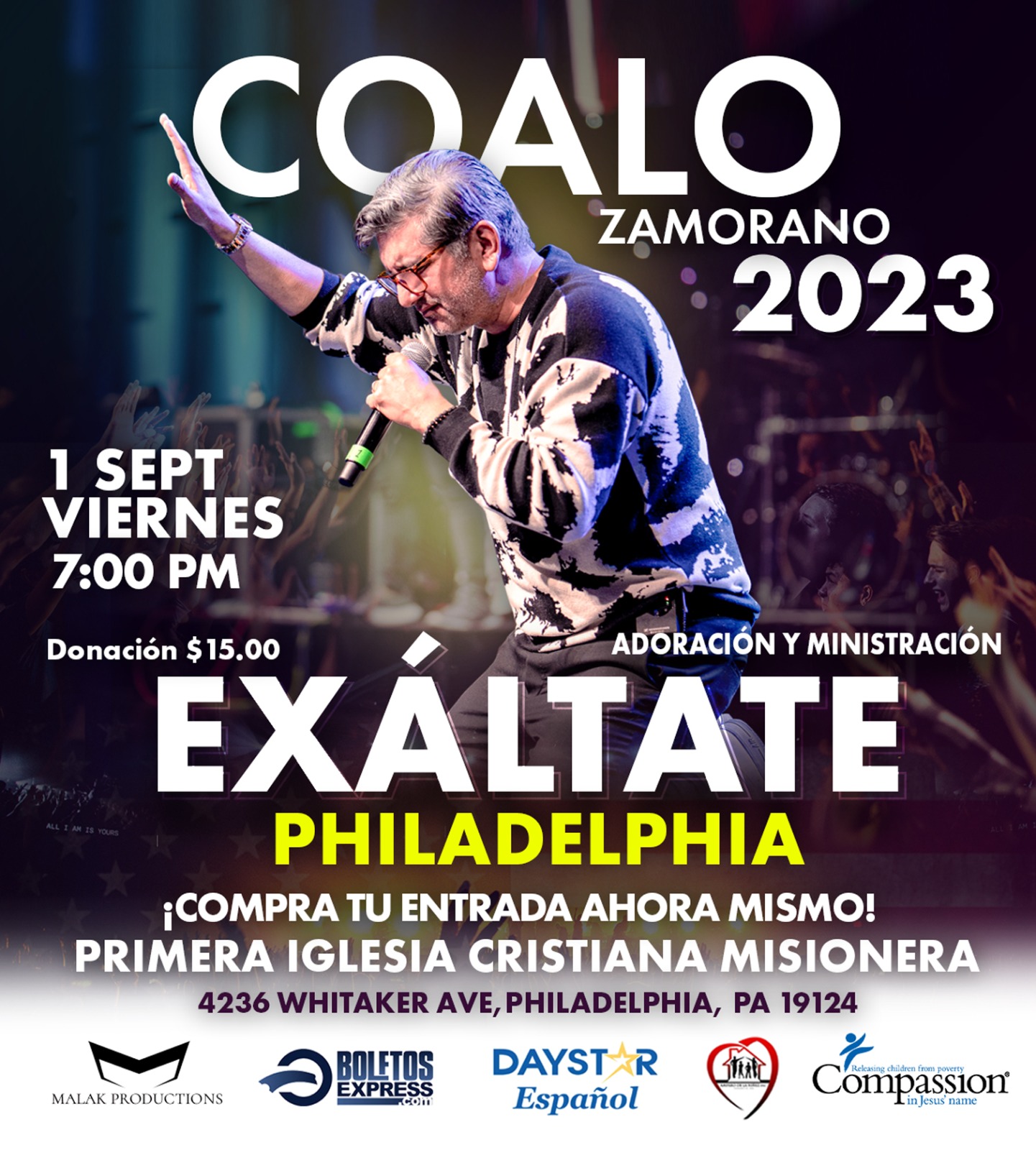 Coalo Zamorano | EXÁLTATE PHILADELPHIA, PA Tickets - BoletosExpress