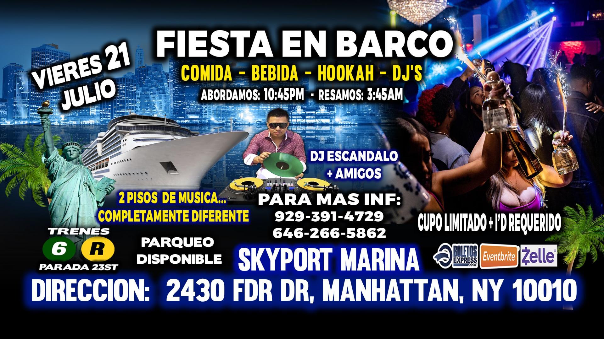 Fiesta En Barco + Viernes De Rumba Latina +2 Pisos De Musica Diferente ...