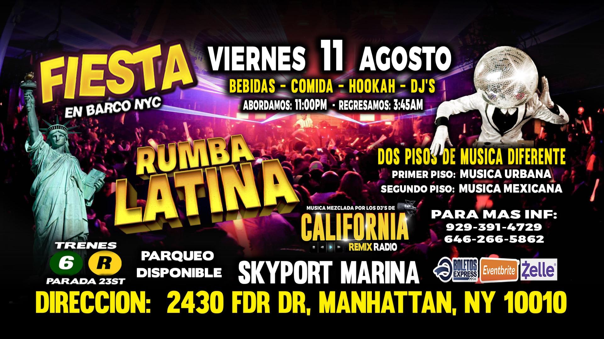FIESTA EN BARCO + RADIO DJS + MUSICA URBANA + MUSICA MEXICANA + 2 PISOS ...