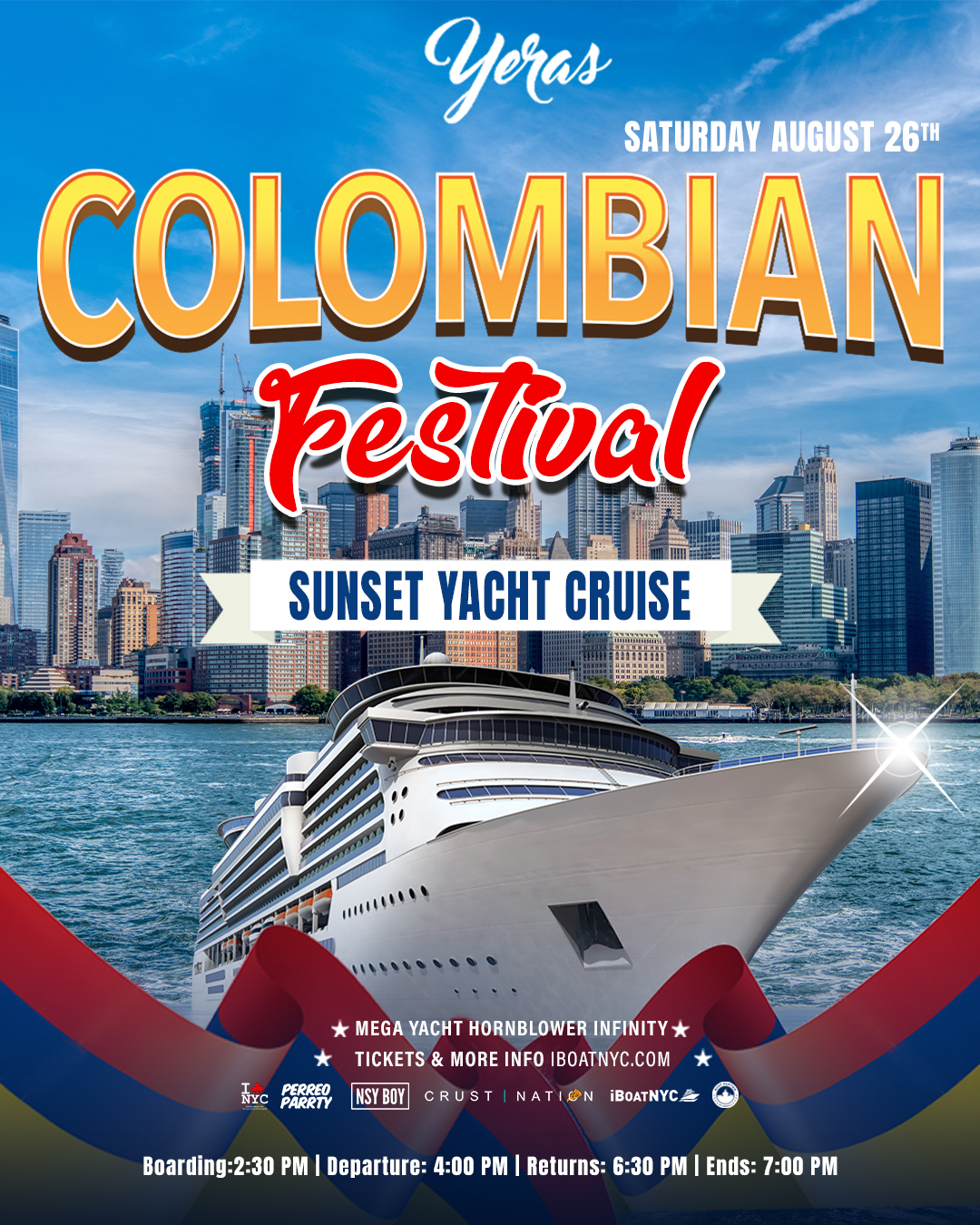 Colombian Day Festival Sunset Party Cruise Tickets - BoletosExpress