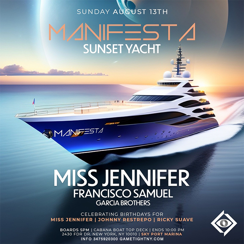 Miss Jennifer Birthday live Sunday Sunset Cabana Yacht Party Summer ...