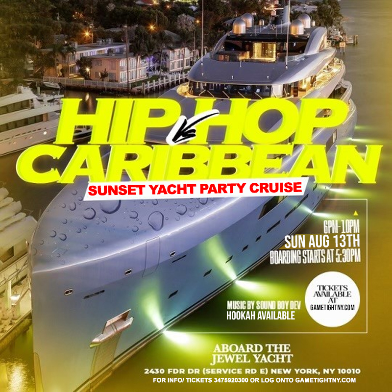 Hip Hop vs Caribbean NYC Sunday Funday Sunset Jewel Yacht Party Cruise 2023 Tickets - BoletosExpress