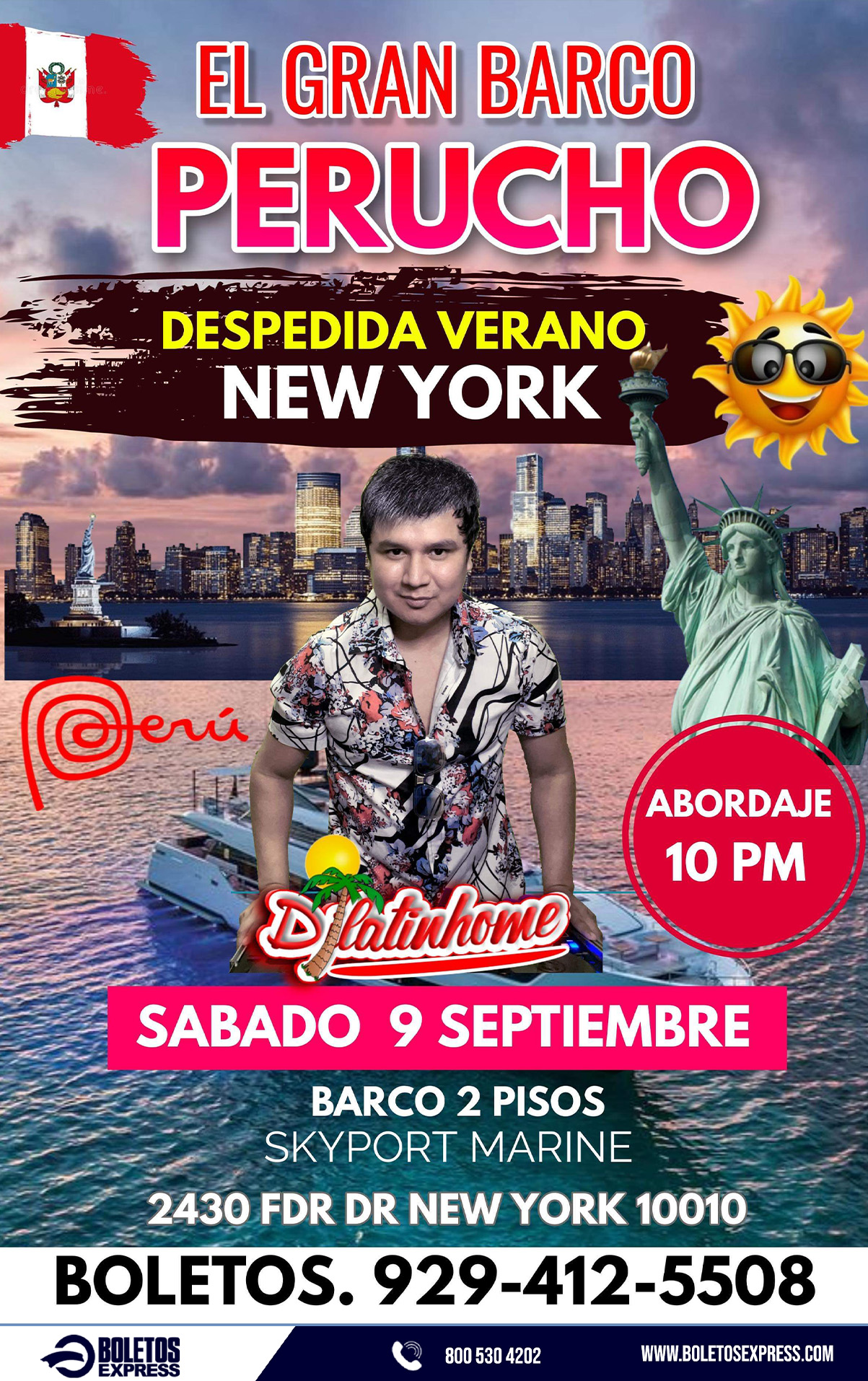 GRAN BARCO PERUCHO DESPEDIDA VERANO NEW YORK Tickets - BoletosExpress