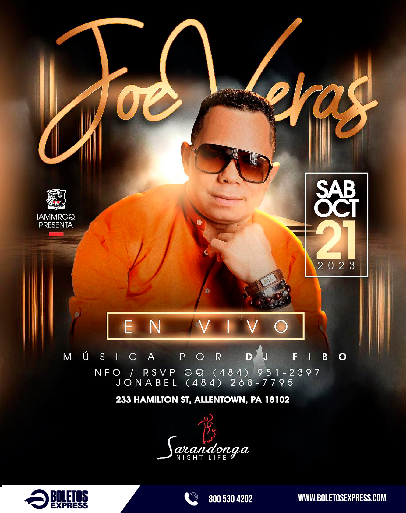 JOE VERAS Tickets - BoletosExpress