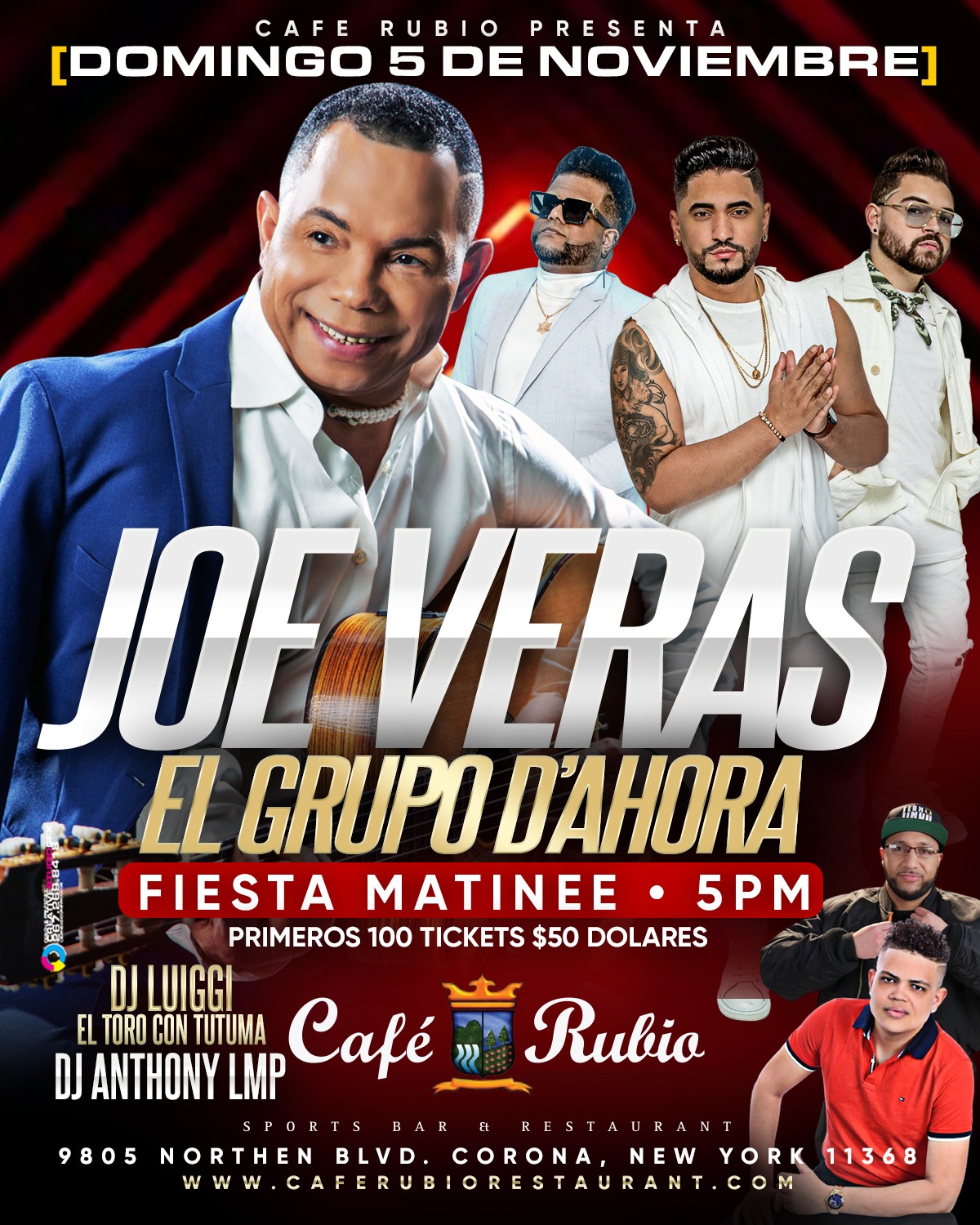 JOE VERAS & EL GRUPO DE AHORA EN CAFE RUBIO Tickets - BoletosExpress