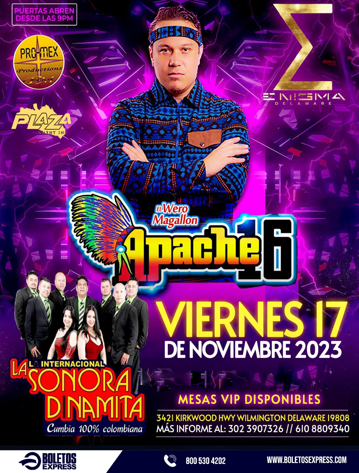 APACHE 16 | SONORA DINAMITA Tickets - BoletosExpress