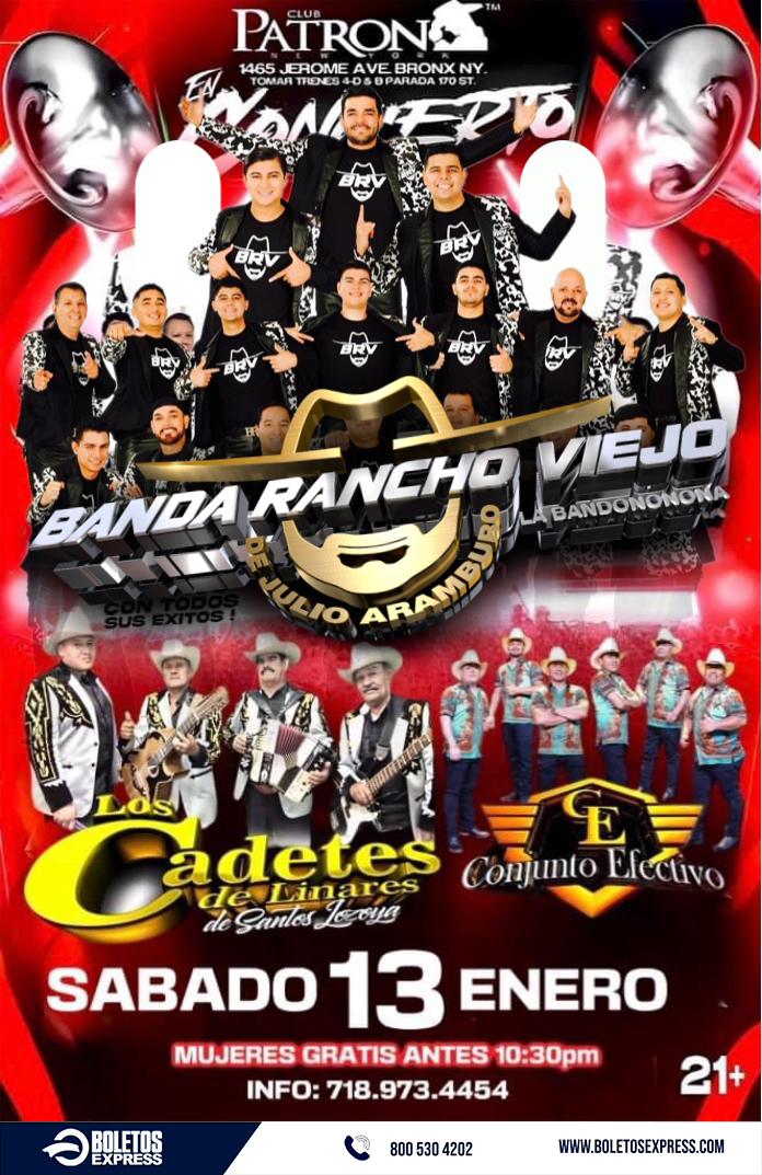 BANDA RANCHO VIEJO | LOS CADETES DE LINARES | CONJUNTO EFECTIVO Tickets ...