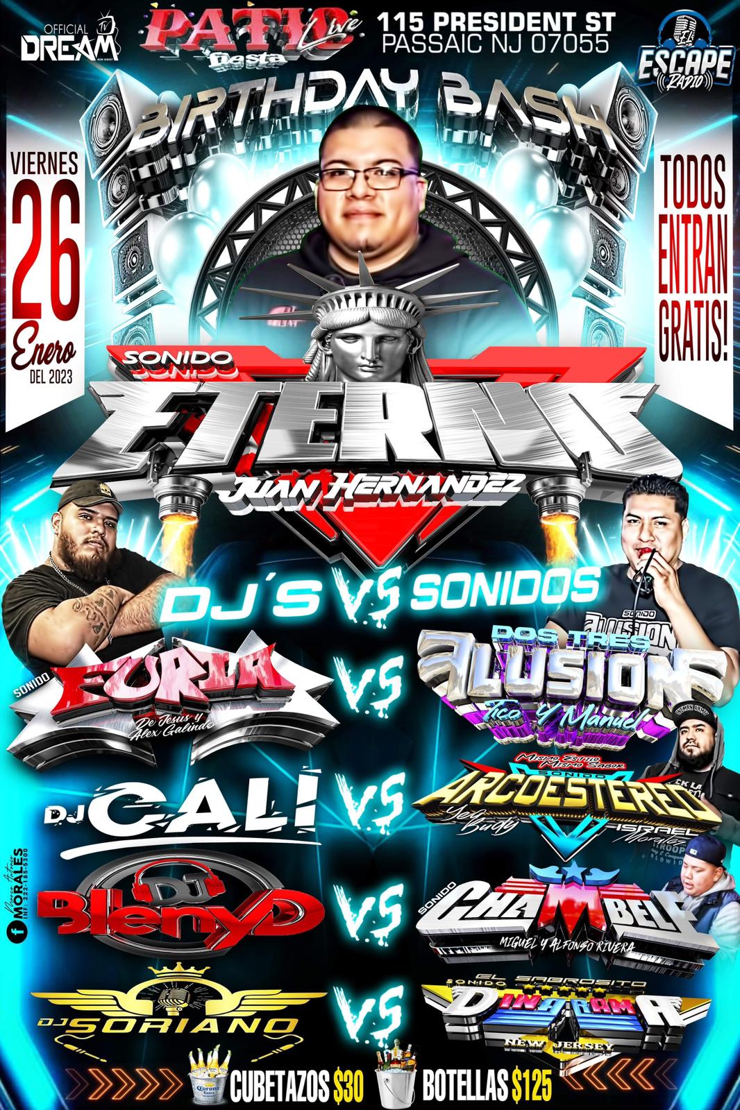 BIRTHDAY BASH SONIDO ETERNO CON ILUSION, ARCOESTEREO, CHAMBELE DINASTIA ...