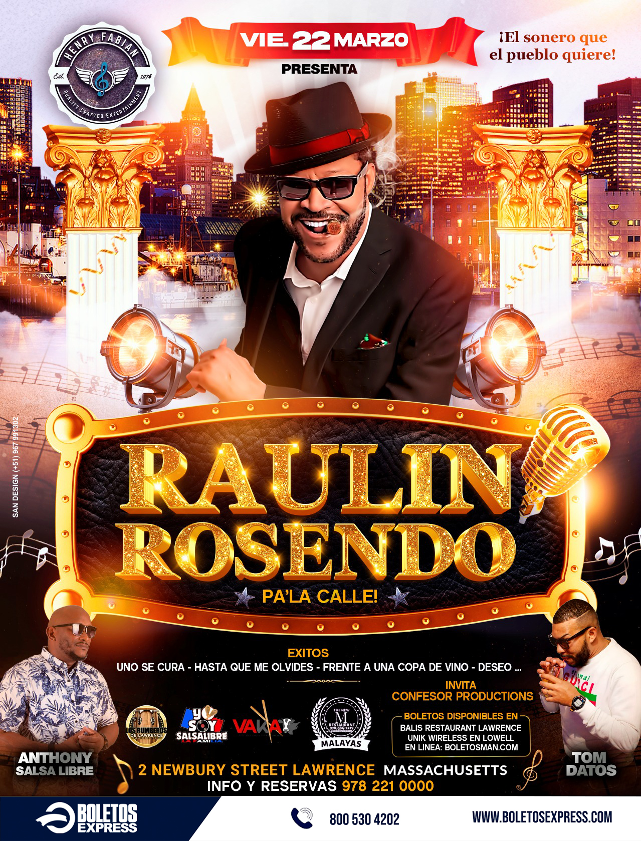 RAULIN ROSENDO y Orquesta Tickets - BoletosExpress