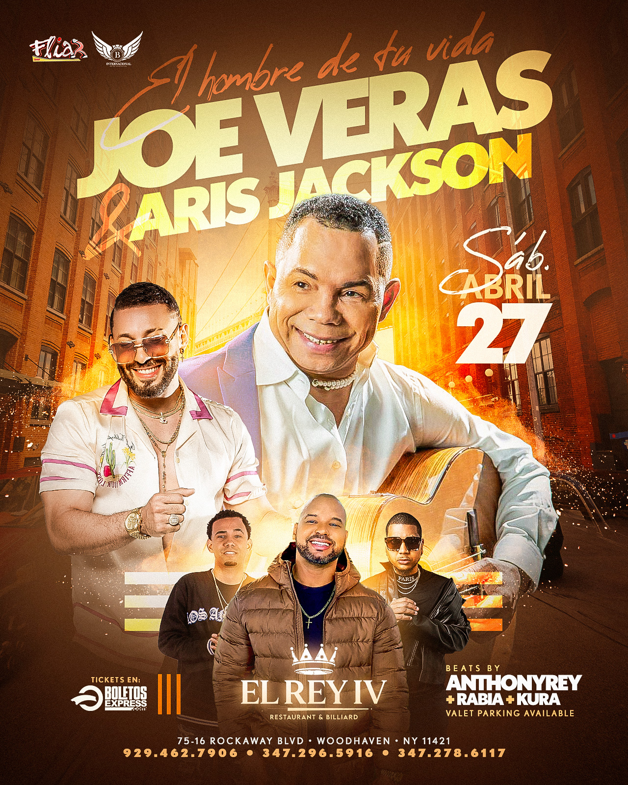 JOE VERAS | ARIS JACKSON Tickets - BoletosExpress