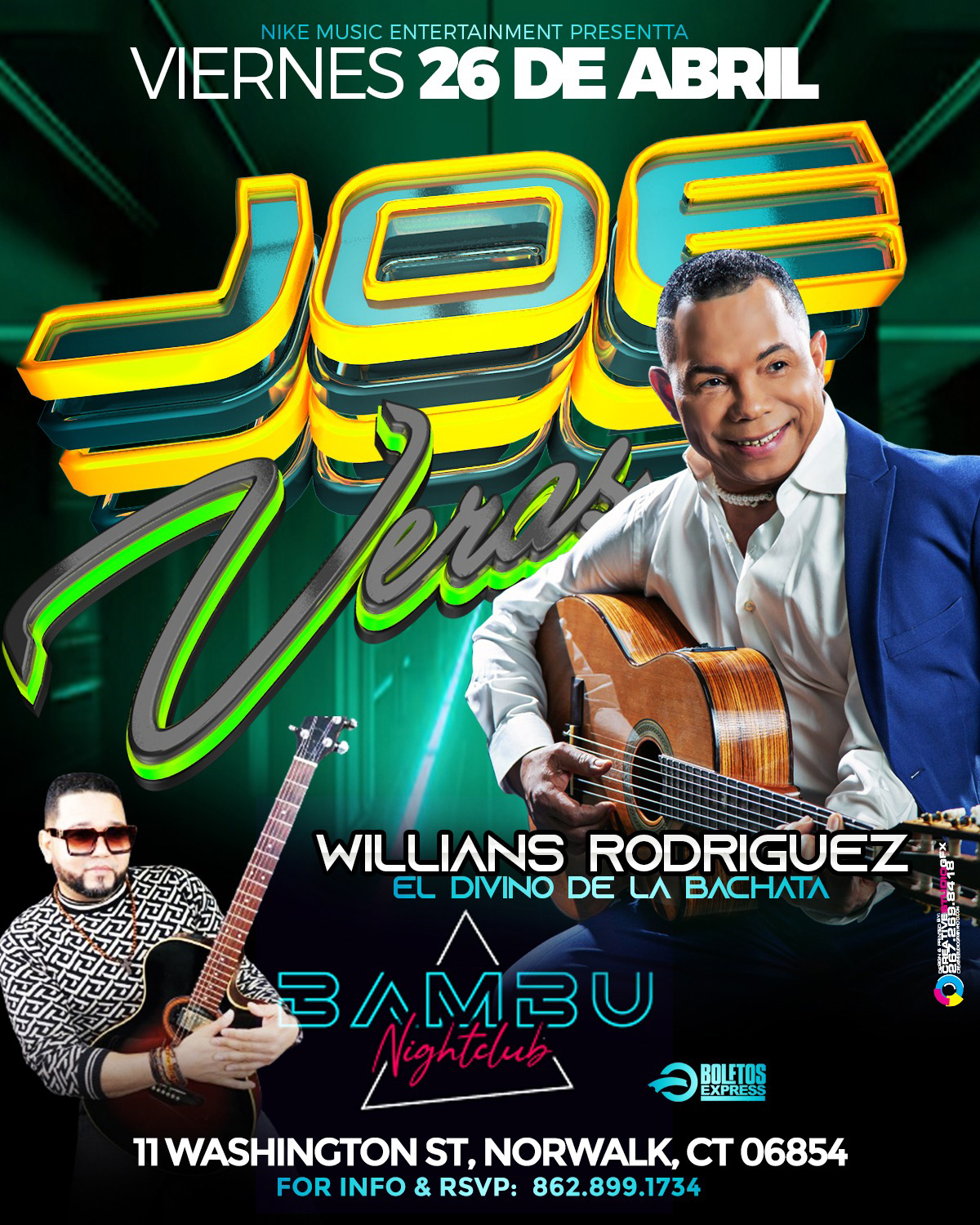 Joe veras en Connecticut Tickets - BoletosExpress
