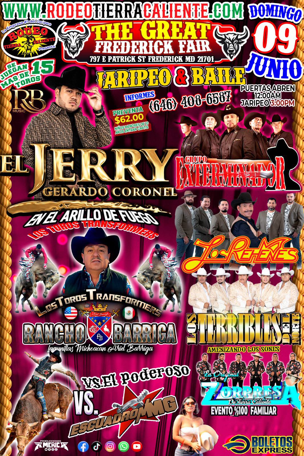 JARIPEO CON EL JERRY GERALDO CORONEL RANCHO BARRIGA DOMINGO MARYLAND Tickets - BoletosExpress