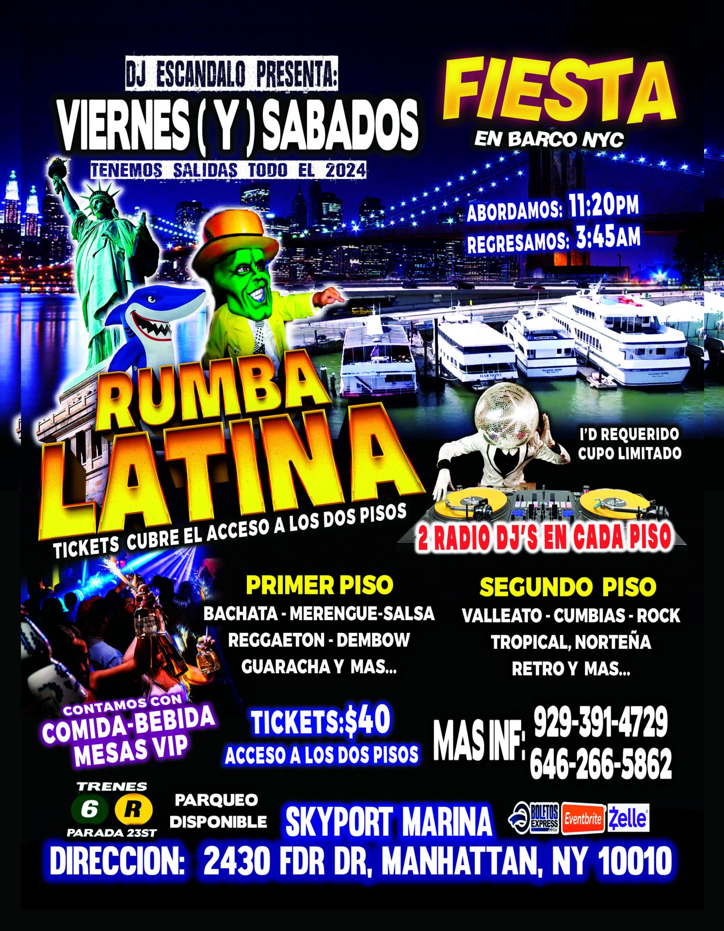 RUMBA LATINA EN BARCO Tickets - BoletosExpress