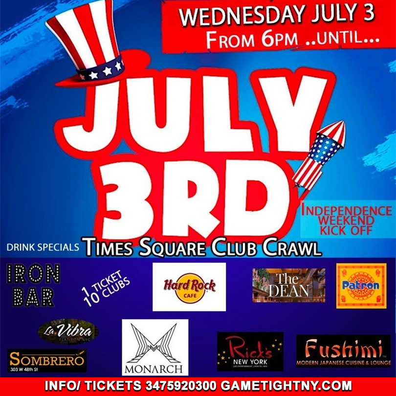 July 3rd Times Square Club Crawl 2024 Tickets - BoletosExpress