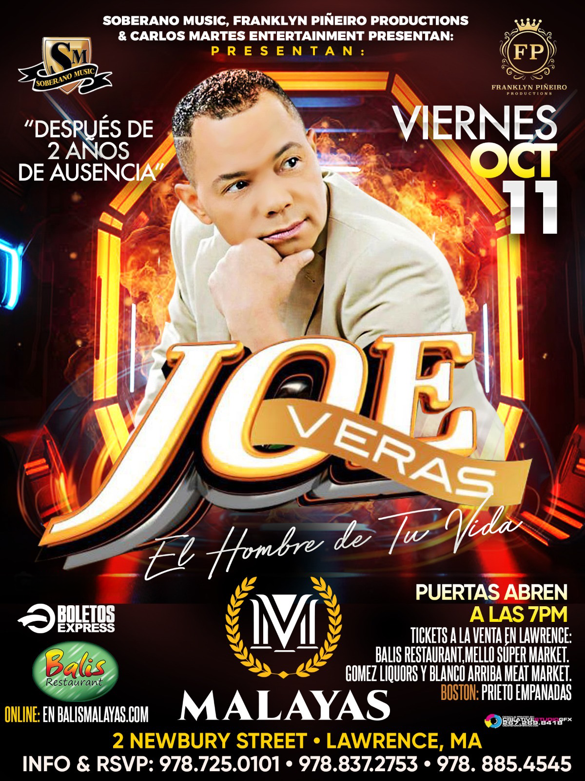 Joe Veras En Vivo Tickets - BoletosExpress