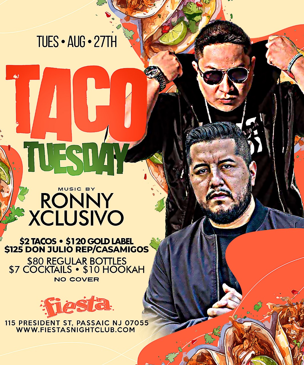 DJ RONNY, DJ XCLUSIVO; TACO TUESDAY Tickets - BoletosExpress