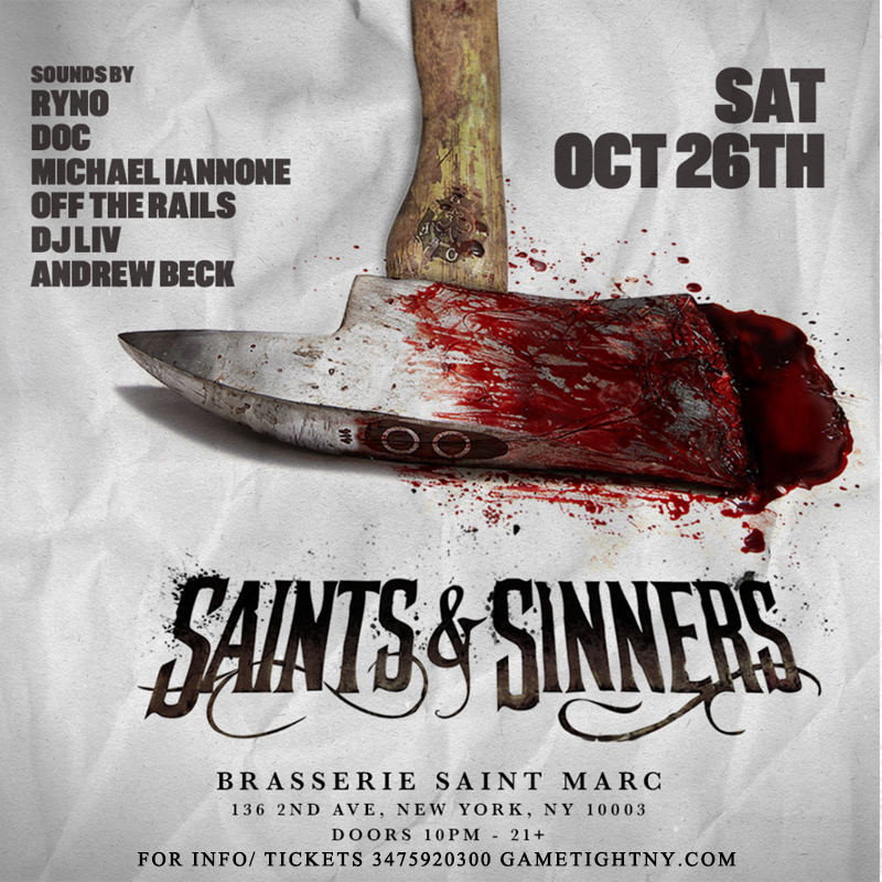 Brasserie Saint Marc Saints & Sinners Halloween Party 2024 Tickets ...